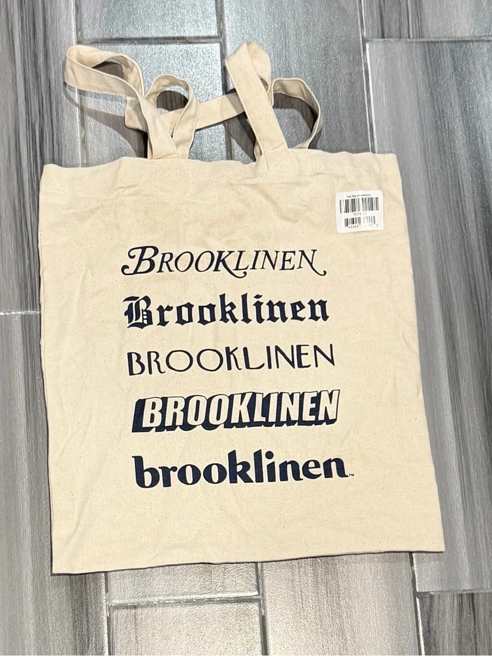 Brooklinen | Bags | Brooklinen Natural Canvas Tote With Black Barcode ...